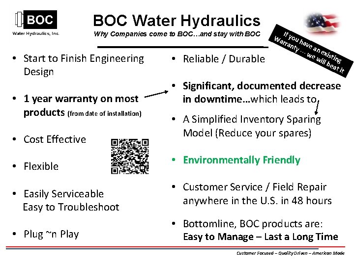 BOC Water Hydraulics Why Companies come to BOCand