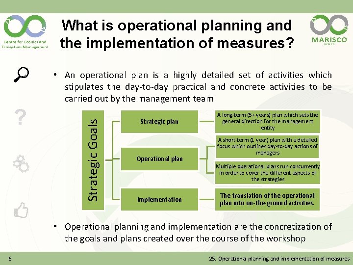 Operational planning and implementation of measures Pierre Ibisch