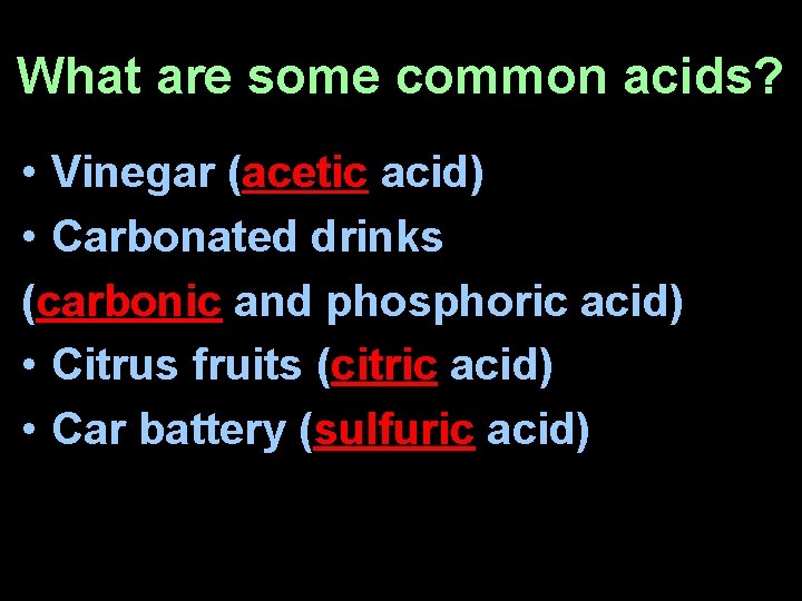 Chapter 20 Notes Part I Acids and Bases