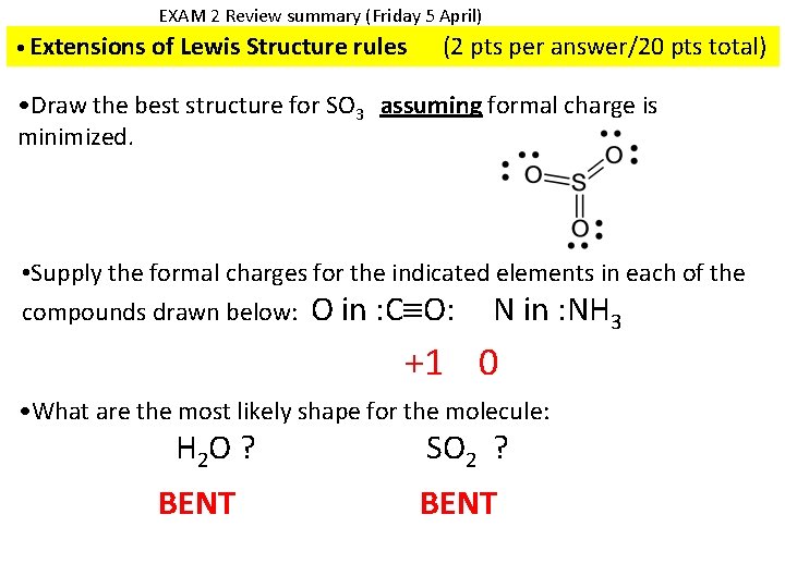EXAM 2 Review summary Friday 5 April Extensions