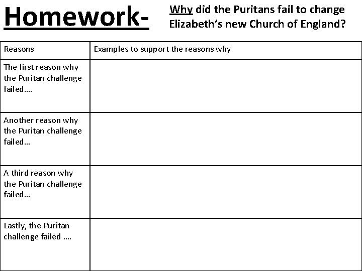 Lesson 8 The Puritan Challenge Aim To understand