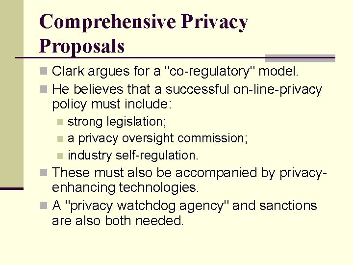 Privacy In cyberspace Table 5 1 Three Theories