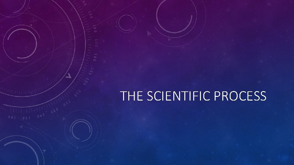 THE SCIENTIFIC PROCESS WHAT IS THE PURPOSE OF