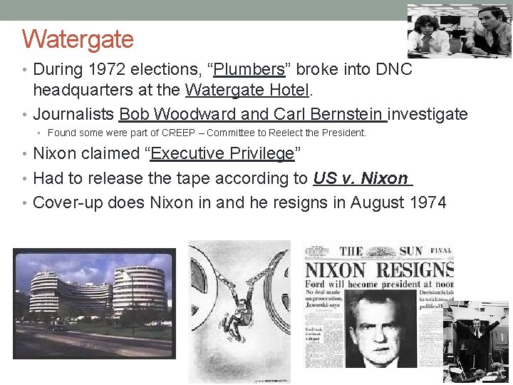 THE SEVENTIES AND EIGHTIES Nixons Presidency New Federalism