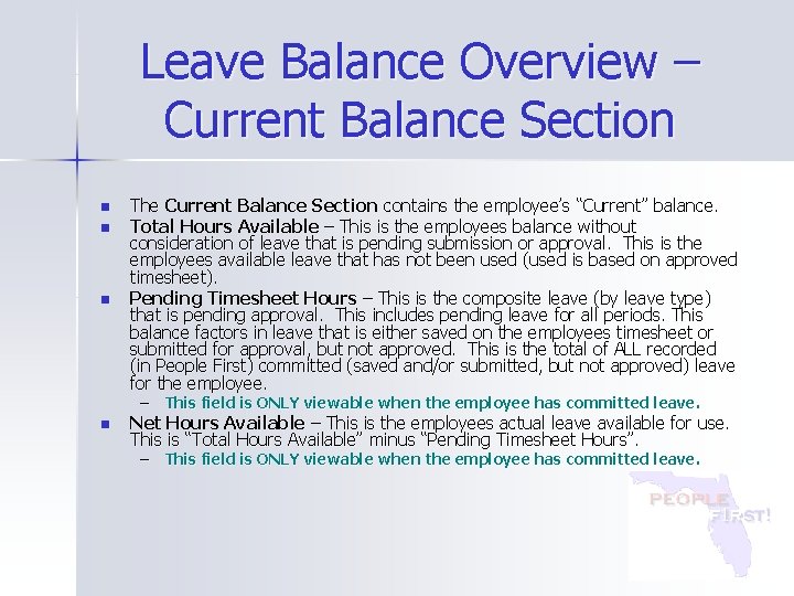 People First System Enhancements Release 1 B Leave