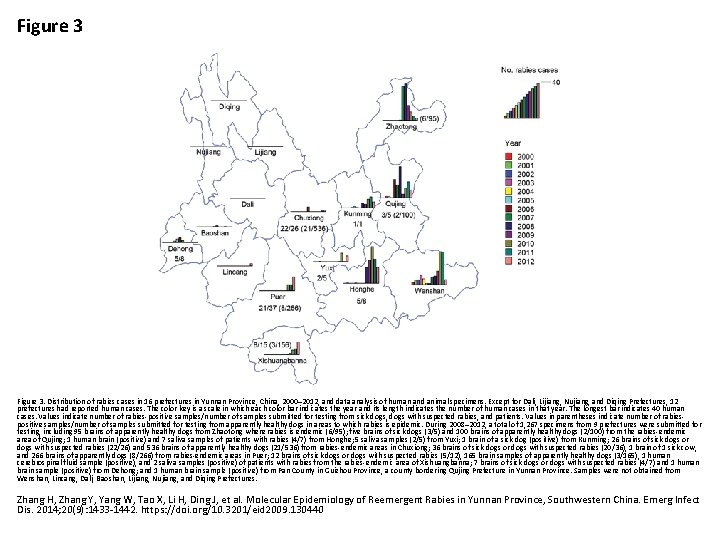 Figure 3 Distribution of rabies cases in 16