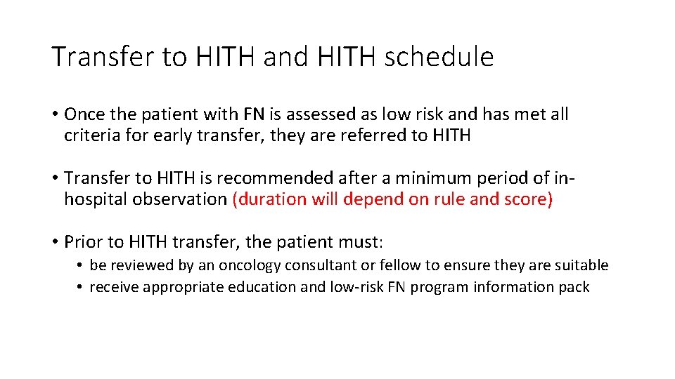 Insert local branding Low Risk Febrile Neutropenia Program