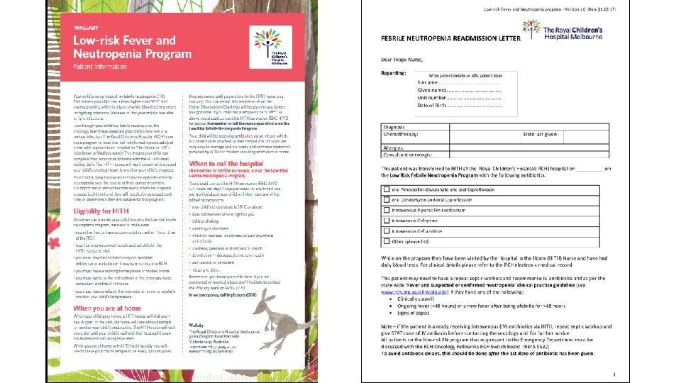 Insert local branding Low Risk Febrile Neutropenia Program