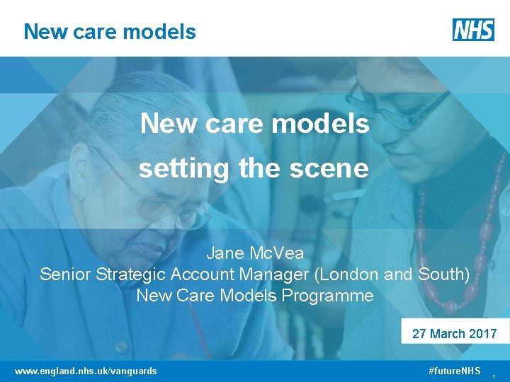 New care models setting the scene Jane Mc