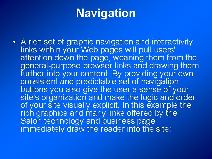 Process of Designing a Web Site Planning a