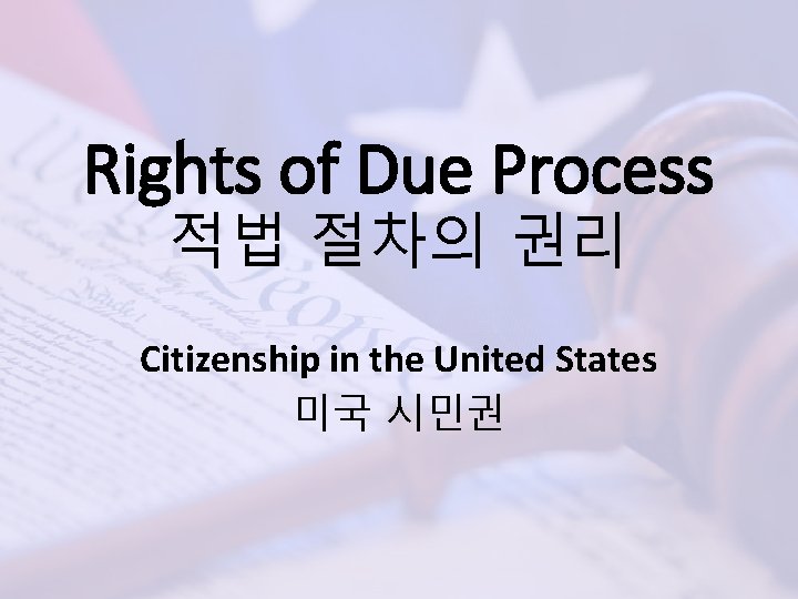 Rights of Due Process Citizenship in the United
