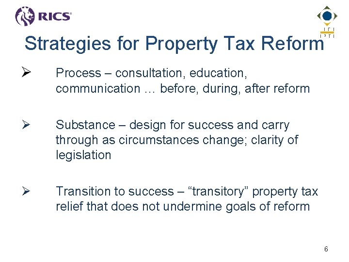 Outline of Presentation Obstacles to Property Tax Reform