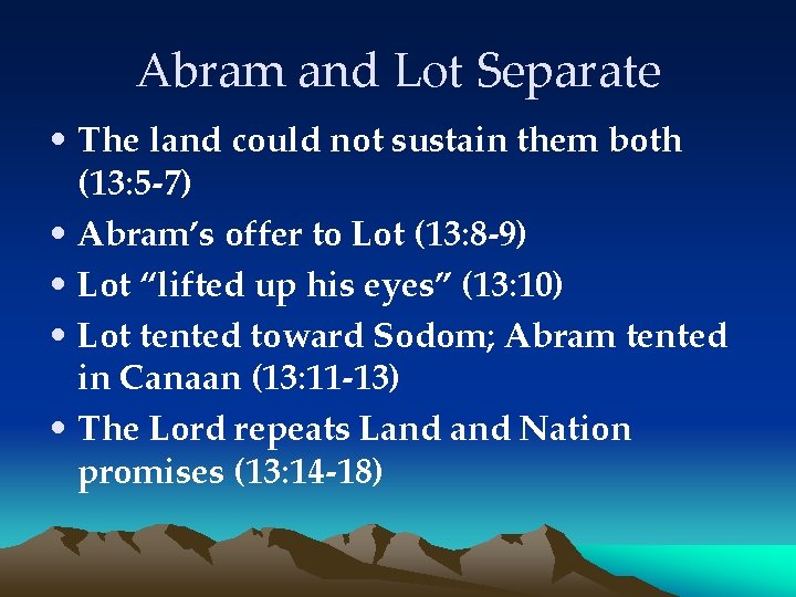 LIFE OF ABRAHAM The Friend of God Lesson