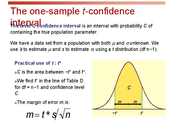 Objectives 7 1 Inference for the mean of