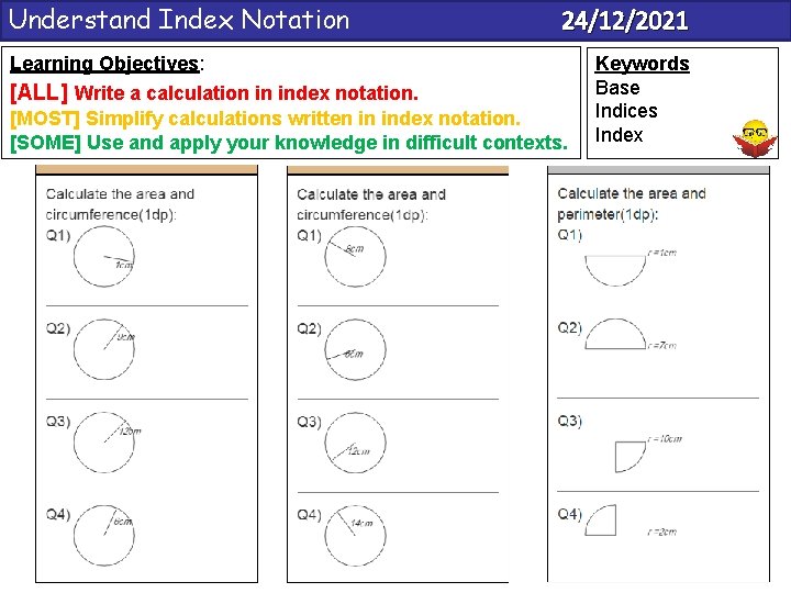 Understand Index Notation 24122021 Learning Objectives ALL Write