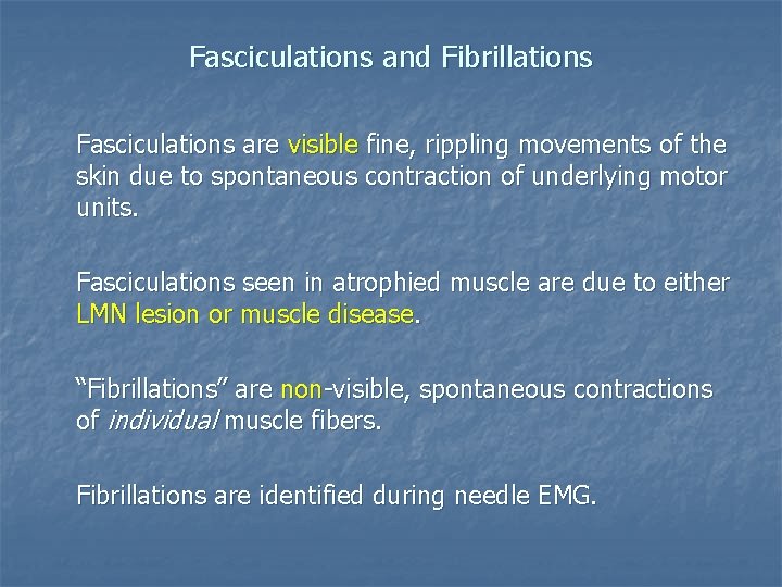 Involuntary movements For presentationdistribution Fasciculations and ...