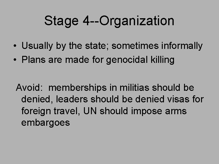 The Eight Stages of Genocide By Dr Stanton