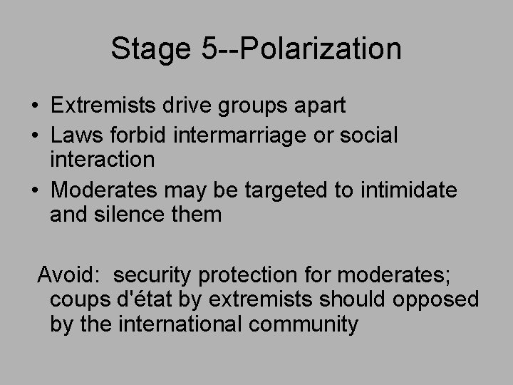 The Eight Stages of Genocide By Dr Stanton
