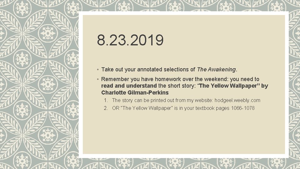 THE AWAKENING Motifs and Symbols Heres what you