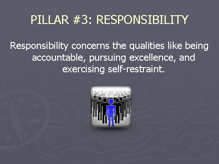 CHARACTER The Six Pillars of Character Al Mozingo