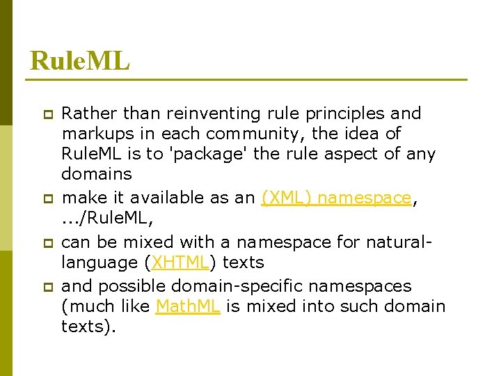 Rules in SW Semantic Web Spring 2007 Computer