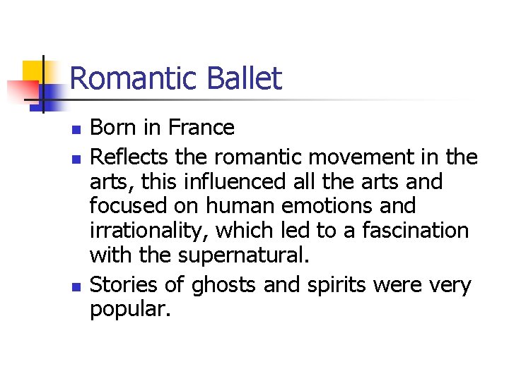 History of Dance Romantic Ballet 1830 1870 n