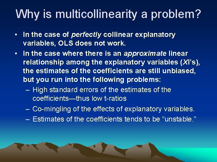 Assumptions of Regression Analysis 1 The independent variables