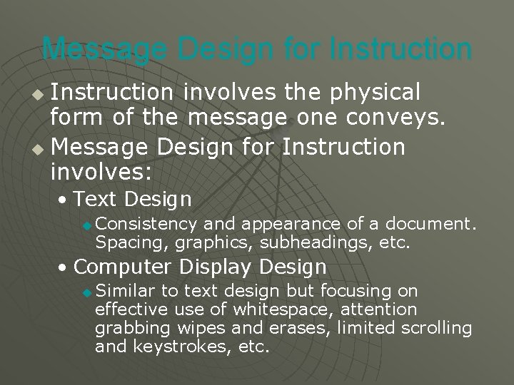 Message Design Principles for Public School Teachers Message