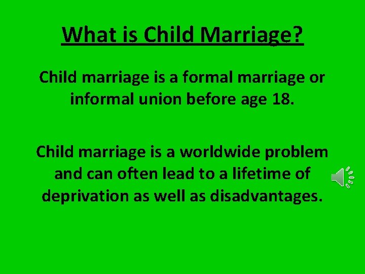 Child Marriage By Brittany Farr and Stephanie Klusik