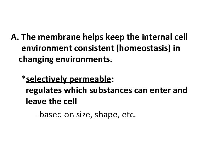Cell Membrane Transport A The membrane helps keep
