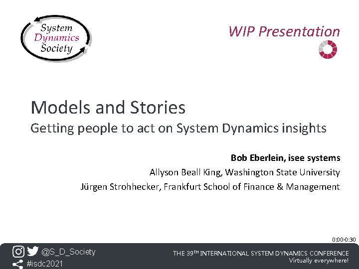 WIP Presentation Models and Stories Getting people to
