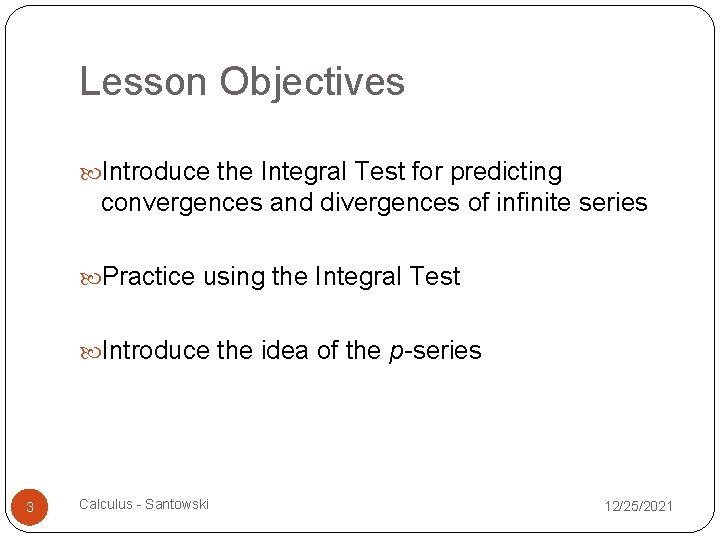Lesson 64 Infinite Series Integral Test IBHL Calculus