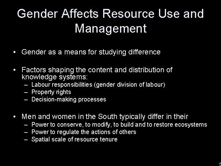 The Gender of Trees Gendered Local Knowledge Systems