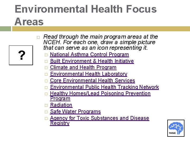 Obj 10 1 Identify various noninfectious environmental factors