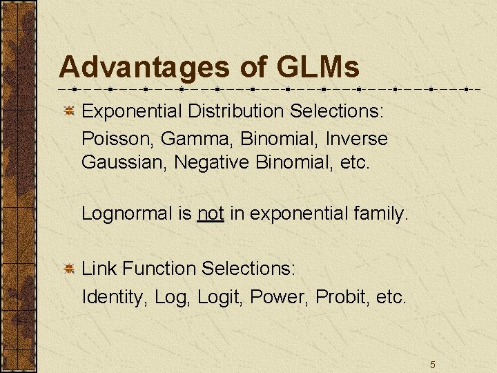 Severity Distributions for GLMs Gamma or Lognormal Presented