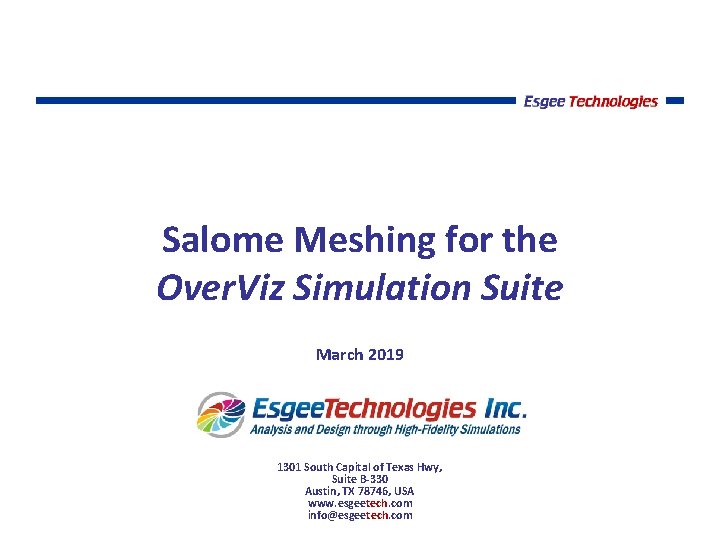 Salome Meshing for the Over Viz Simulation Suite