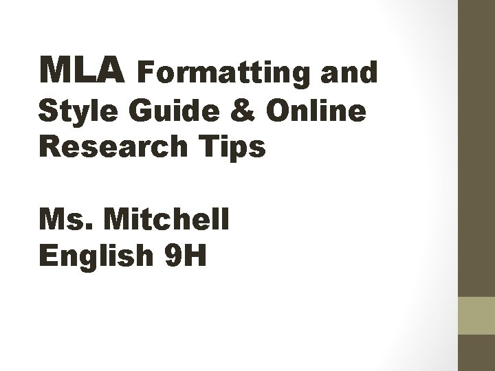 MLA Formatting and Style Guide Online Research Tips