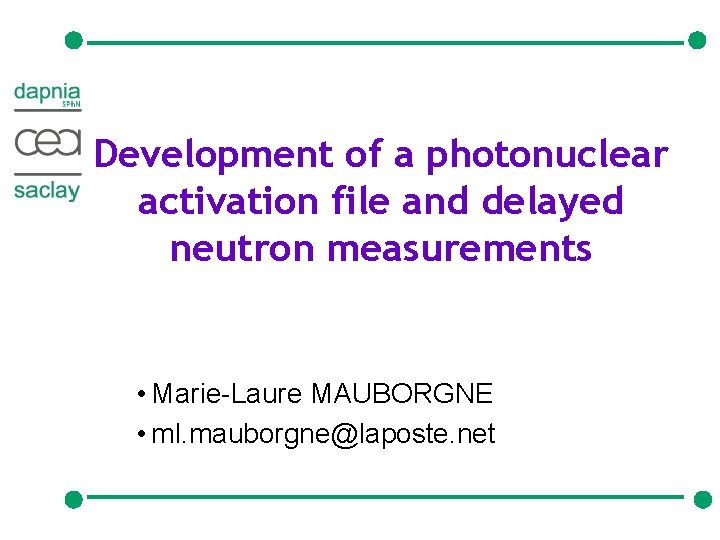 Development of a photonuclear activation file and delayed