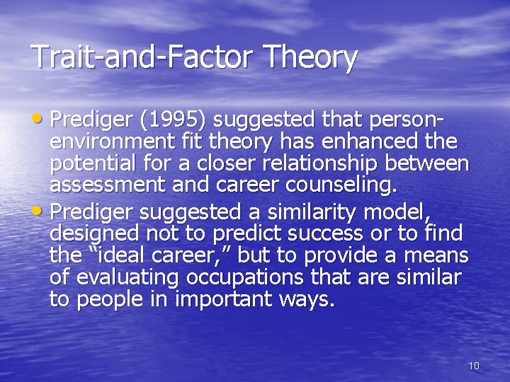 Career Counseling A Holistic Approach Theories of Career