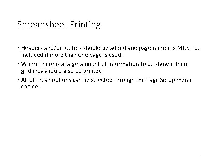 Introduction to Spreadsheets Fundamental Skills 2 1 Spreadsheet