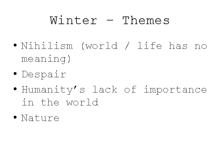 Winter Edwin Morgan Winter Edwin Morgan The poem
