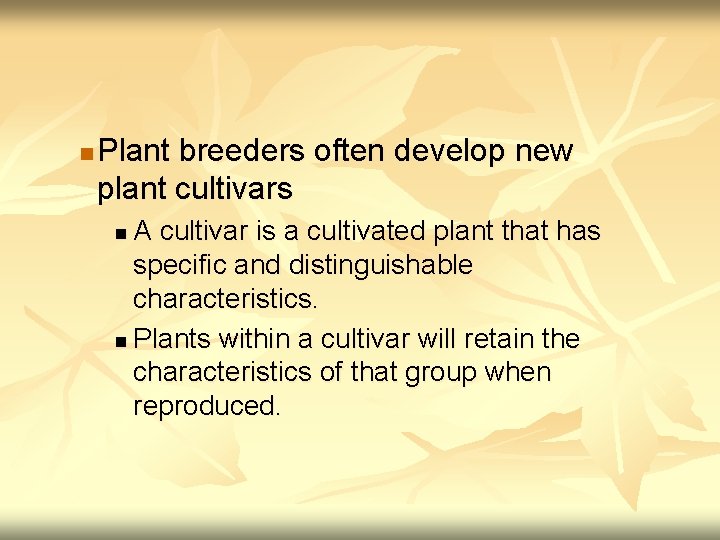 Lesson 5 Using Crossbreeding and Hybrids Next Generation