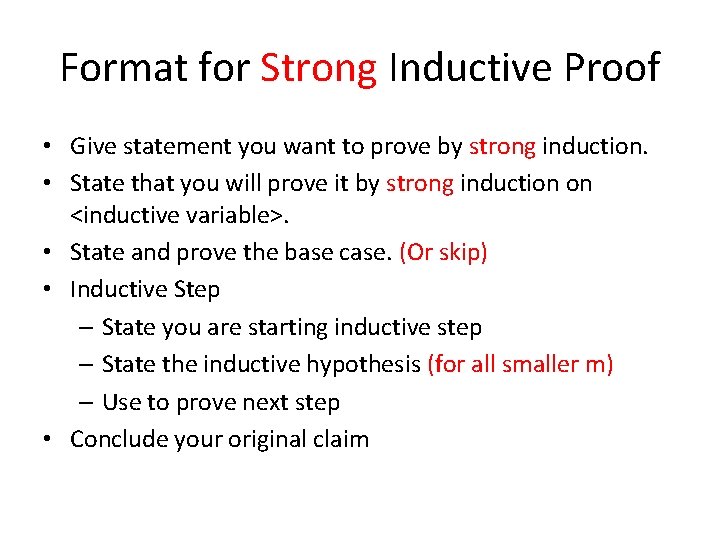 Practice Quiz Last Time Proof by Induction Need