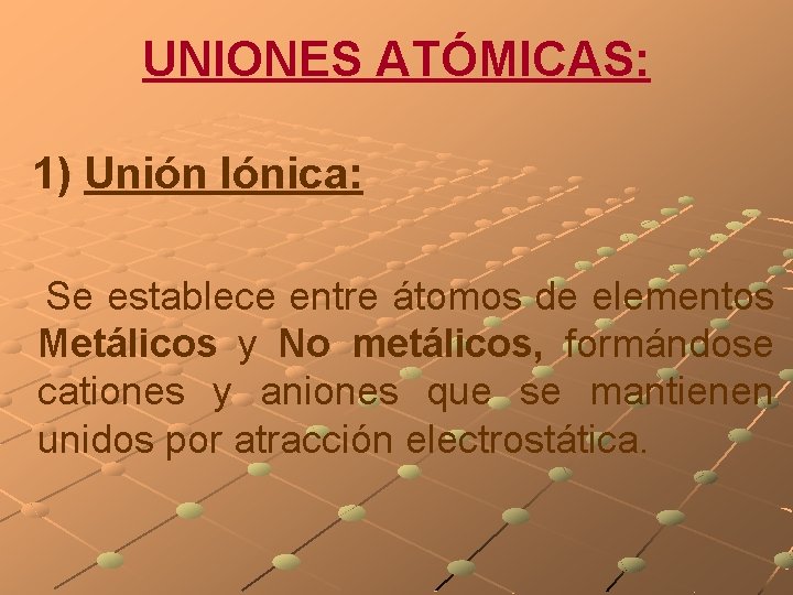UNIONES QUMICAS 2010 Temas a desarrollar Teora del
