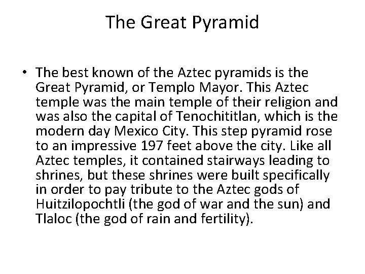 The Aztecs Presented by Alonzo Goodrich Aztec Empire