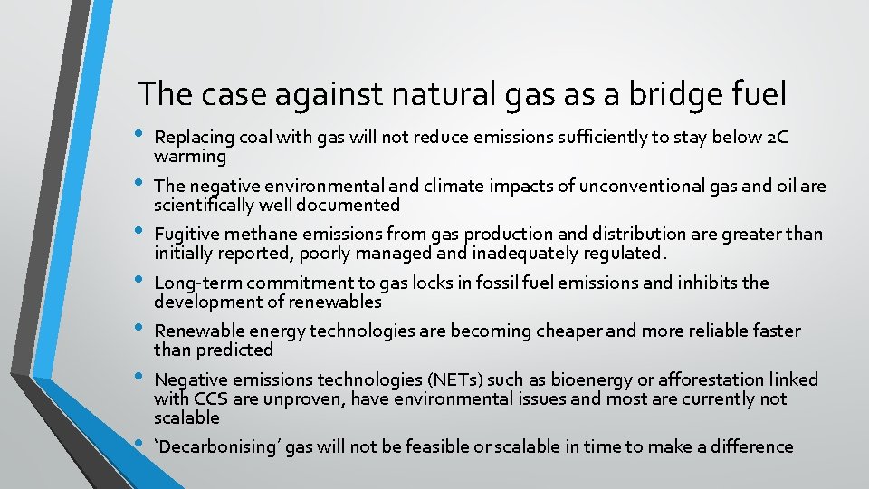 Why Natural Gas Isnt A Bridge Fuel To