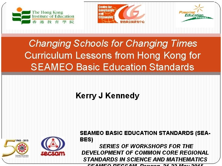 Changing Schools for Changing Times Curriculum Lessons from