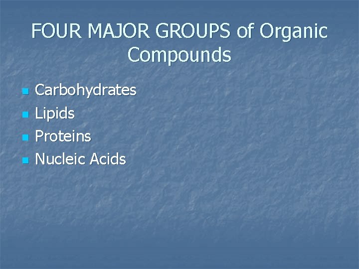Organic Compounds Biology I Honors Elements and Compounds