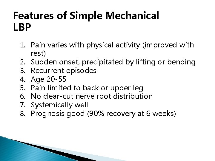 LOW BACK PAIN Dr Aminur Rahman FCPSMed MDNeuro