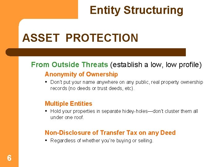 Entity Structuring Title Holding Trust THT Limited Liability